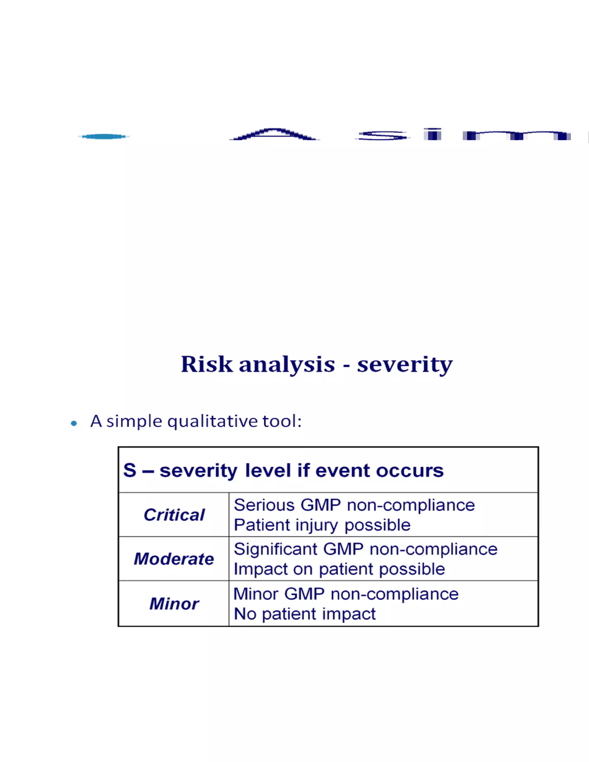 Risk minor major critical | DOC
