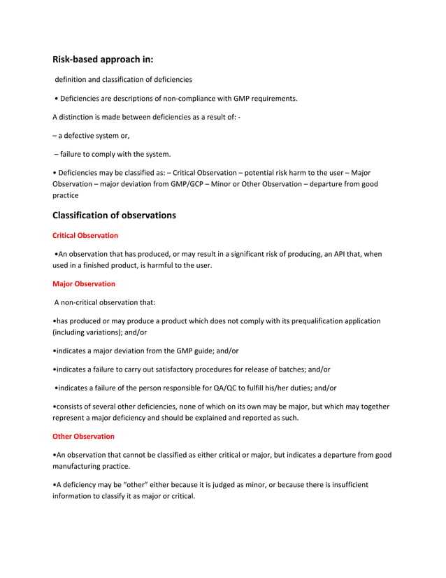 Risk minor major critical | DOC