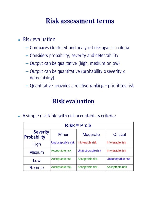 Risk minor major critical | DOC