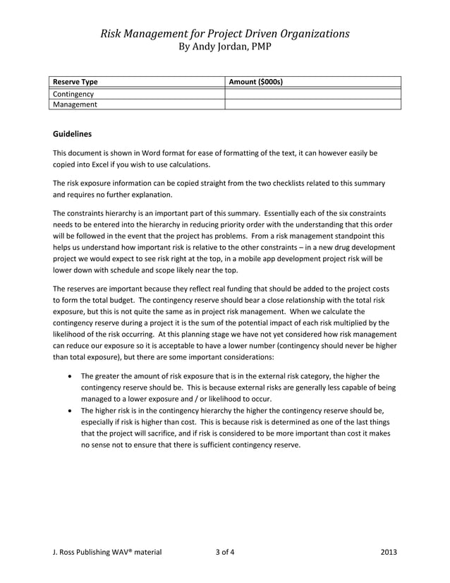 Risk Analysis Checklist and Templates for Managers | PPT