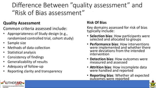 Risk of Bias Assessment in Systematic Reviews | PDF