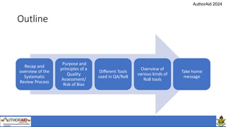 Risk of Bias Assessment in Systematic Reviews | PDF