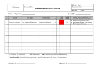 Risk & opportunities register | DOCX