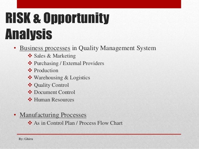 Risk & opportunity analysis Risk & opportunity analysis