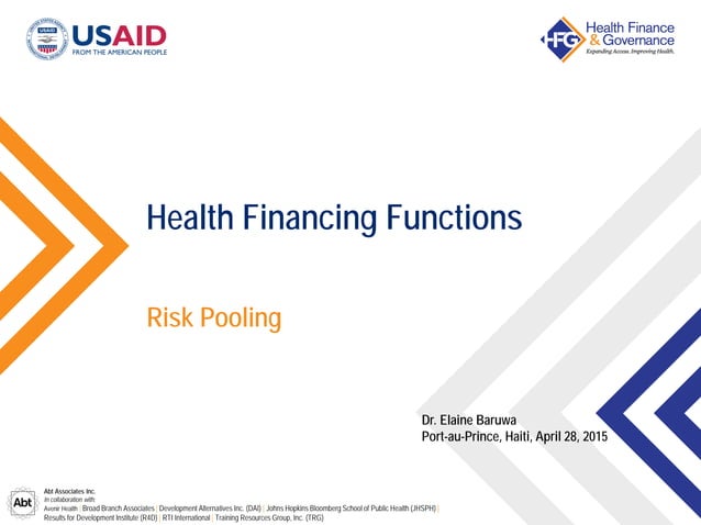 Health Financing Functions: Risk Pooling | PDF | Health Insurance ...