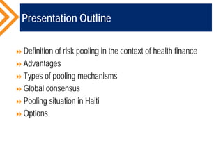 Health Financing Functions: Risk Pooling | PDF