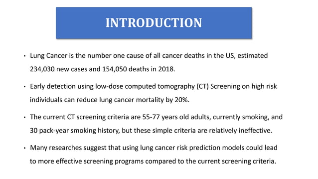 Lung Cancer Risk Prediction Models | PPT
