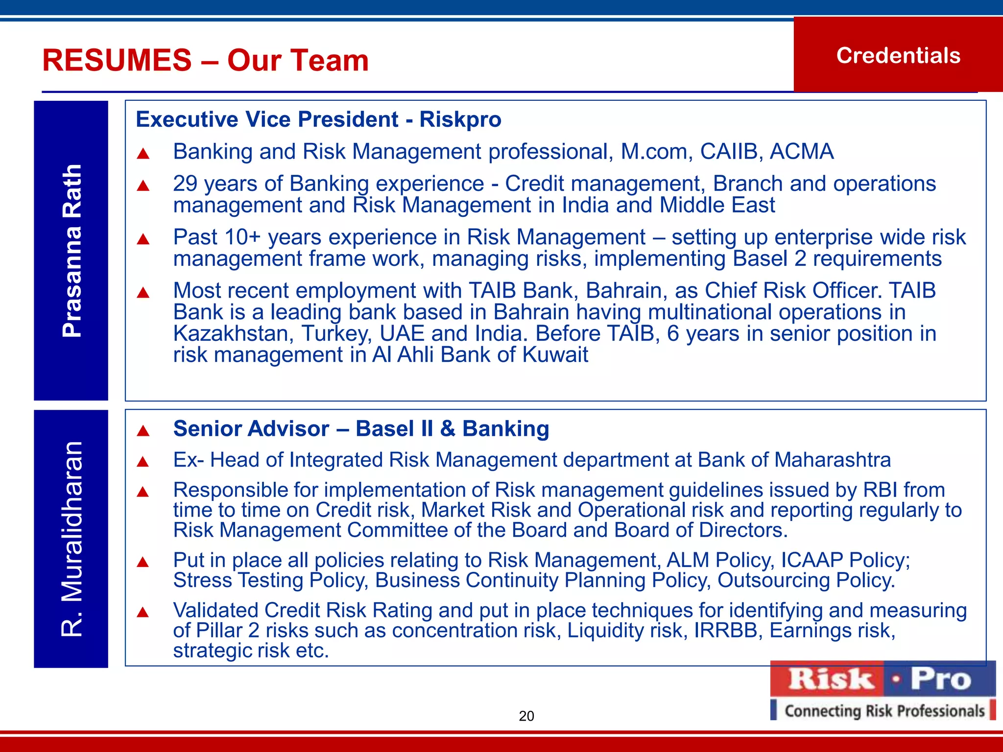 Riskpro brief introduction | PPT