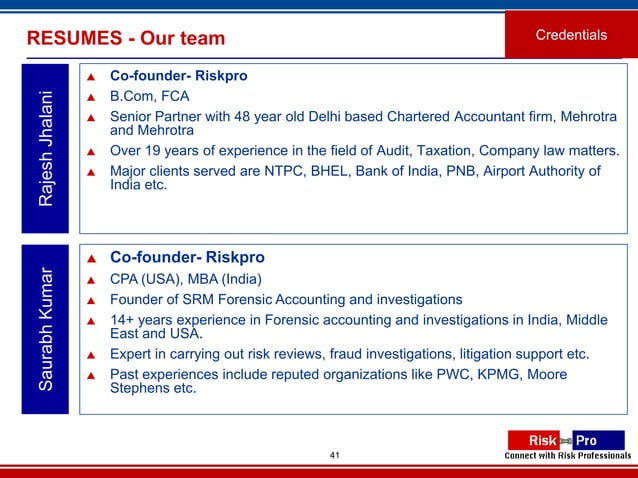 Riskpro India Introduction Document | PPT