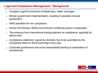 Riskpro Legal And Compliance Audits | PPT
