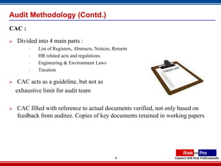 Riskpro Legal And Compliance Audits | PPT