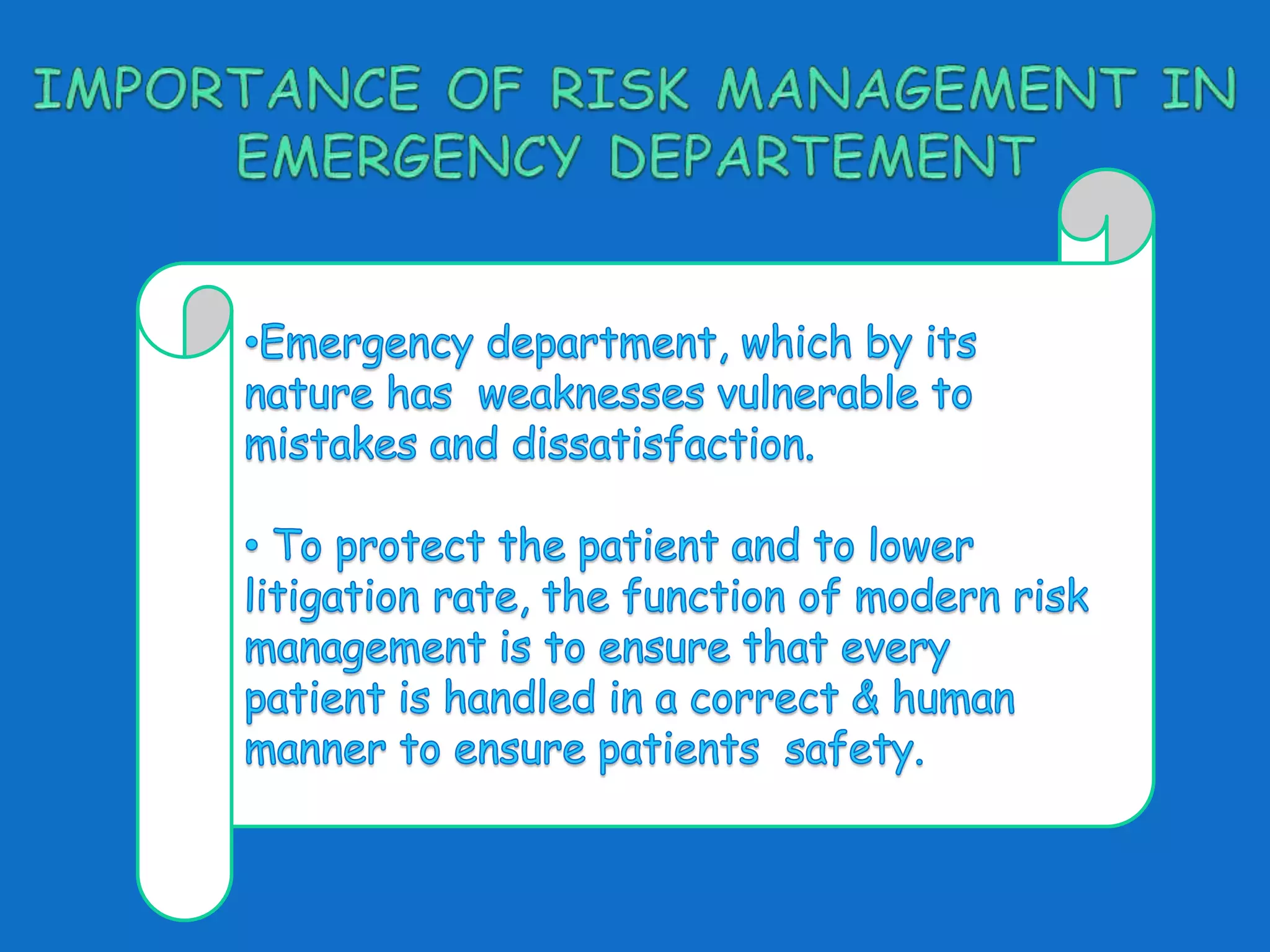 Risk reduction in emergency dep 1 (2) | PPTX | First Aid | Injuries