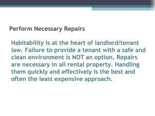 Risk Reduction Steps for Landlords | PPT | Real Estate Renting and ...