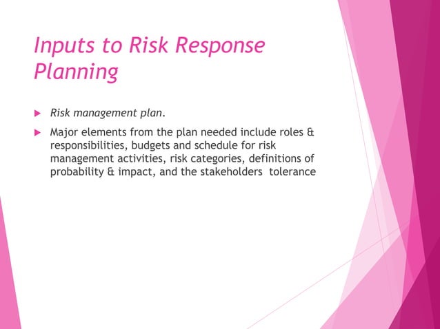 Risk response planning | PPTX | Business | Business and Finance