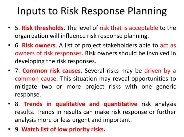 Risk response planning.pptx | Stocks and Bonds | Personal Investing