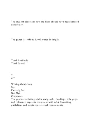 Risk Response Plan Paper Grading GuideCPMGT300 Version 10.docx