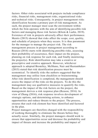 RISK RESPONSE STRATEGIES AND PERFORMANCE OF PROJECTS IN KIRINYAGA .docx