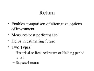 Risk & return | PPT