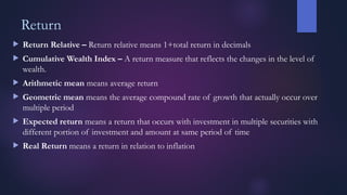 Risk. &. Returns. .................... | PPT