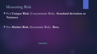 Risk. &. Returns. .................... | PPT