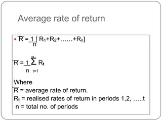 Risk & return analysis | PPTX