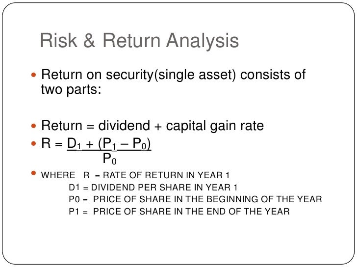 Risk & return analysis