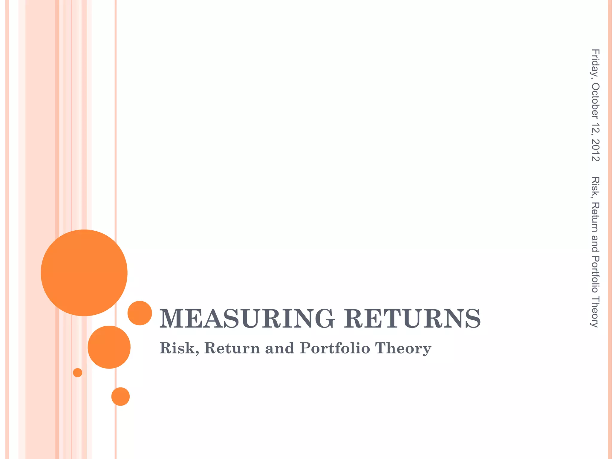 Risk, return, and portfolio theory | PPT