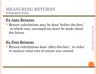 Risk, return, and portfolio theory | PPT