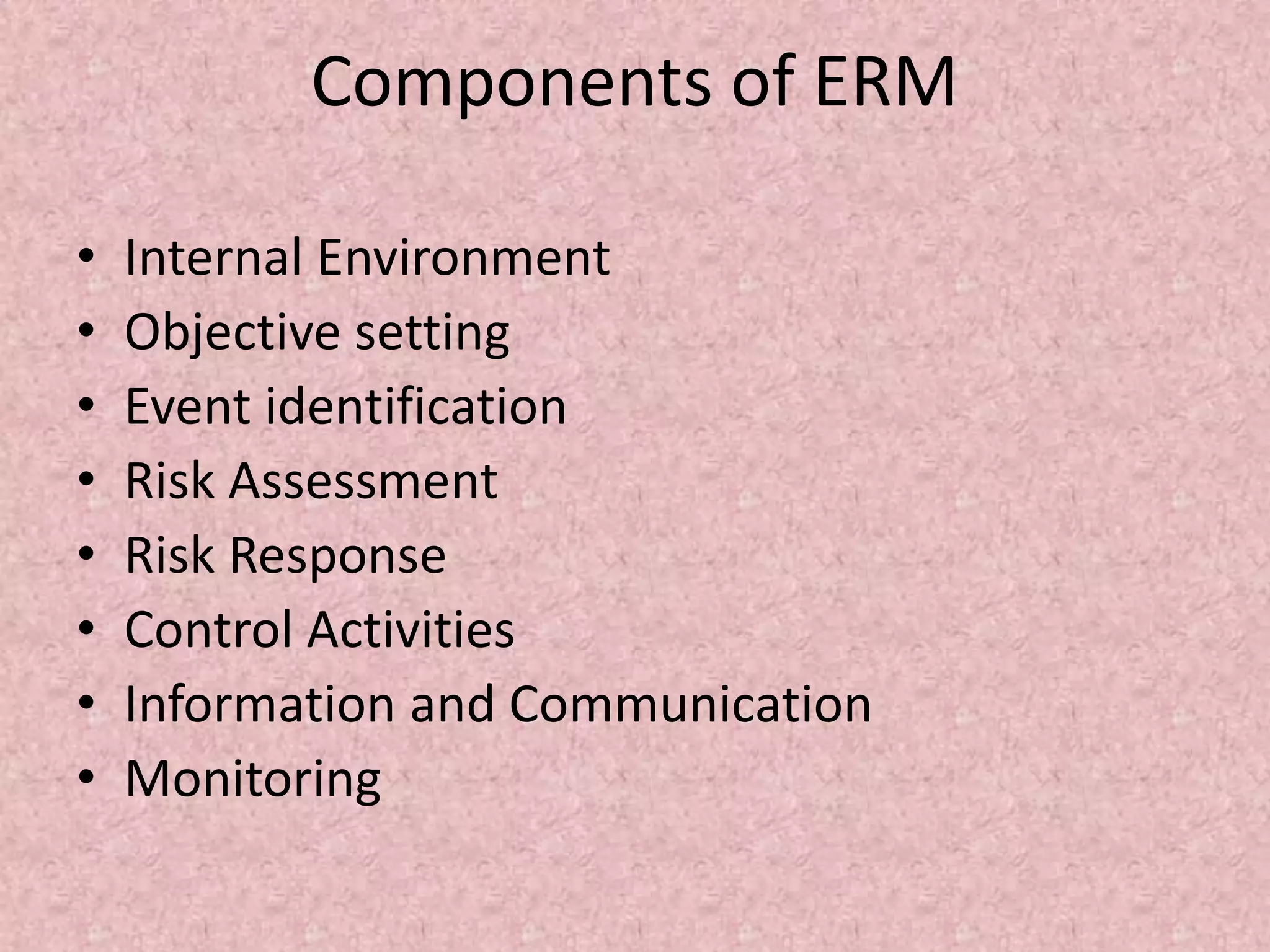 RisK, RiSk MaNaGeMeNt & EnterPRise RisK ManaGemeNT | PPTX