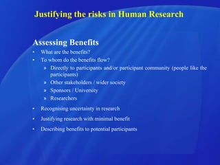 Risks and research ethics | PPTX