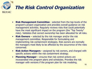 Risks and TCoR | PPT | Business | Business and Finance