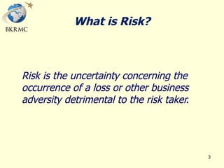 Risks and TCoR | PPT | Business | Business and Finance