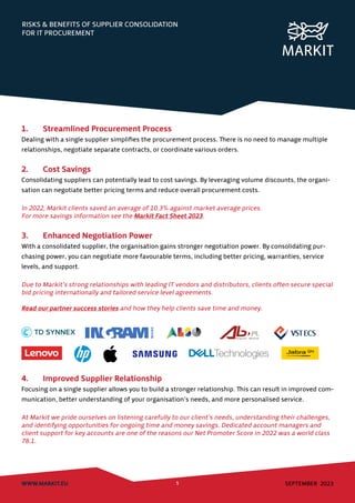 RISKS & BENEFITS OF SUPPLIER CONSOLIDATION IN IT PROCUREMENT | PDF