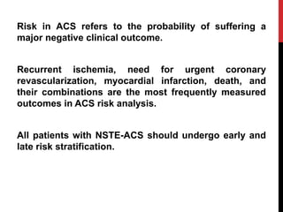 Risk scores in nste acs | PPT