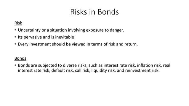 Risks in bonds | PPTX