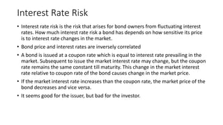 Risks in bonds | PPTX