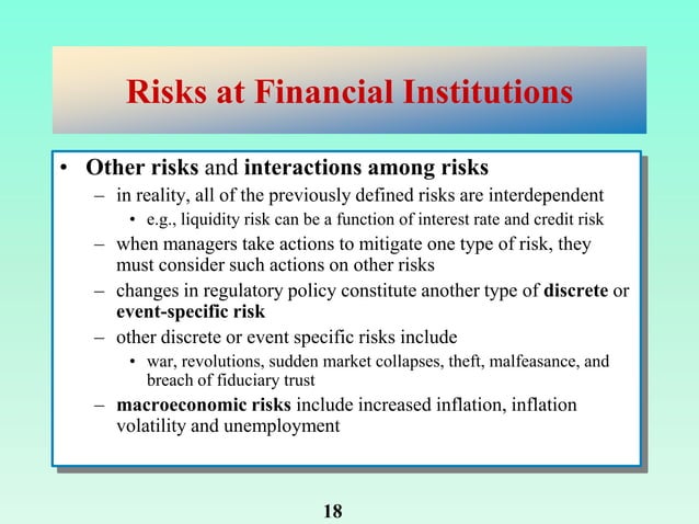 Risks in financial institutions | PPTX | Stocks and Bonds | Personal ...