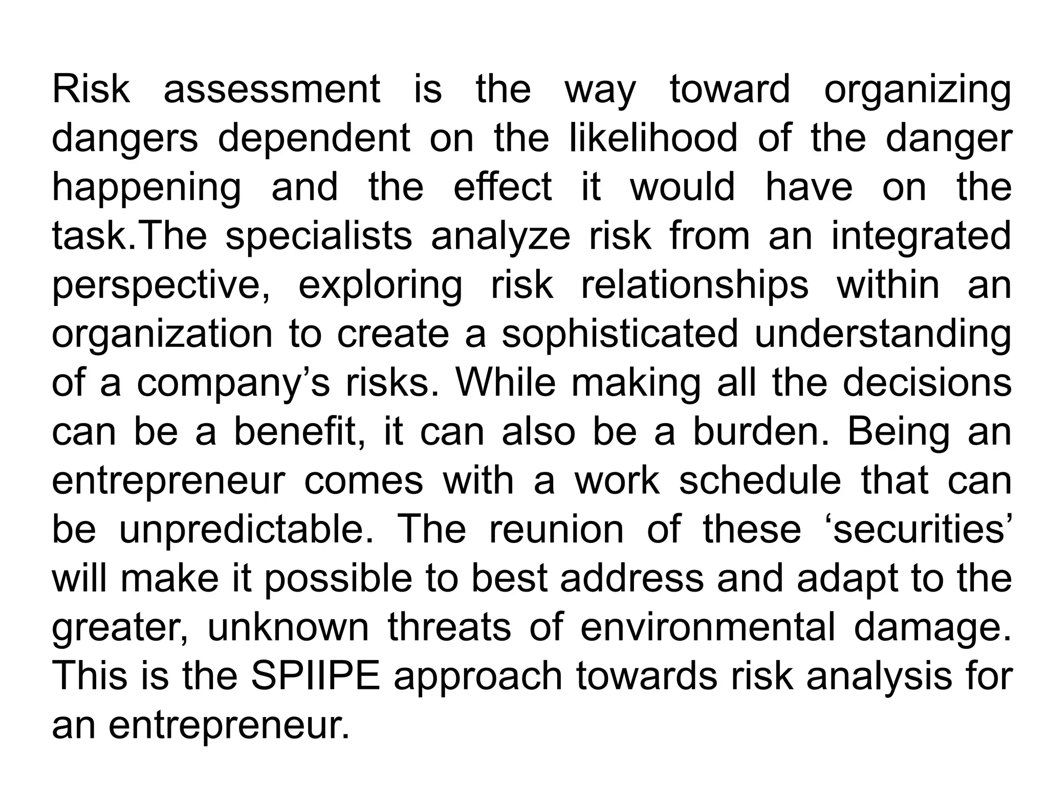 Risks of being an enterprenuer | PPTX