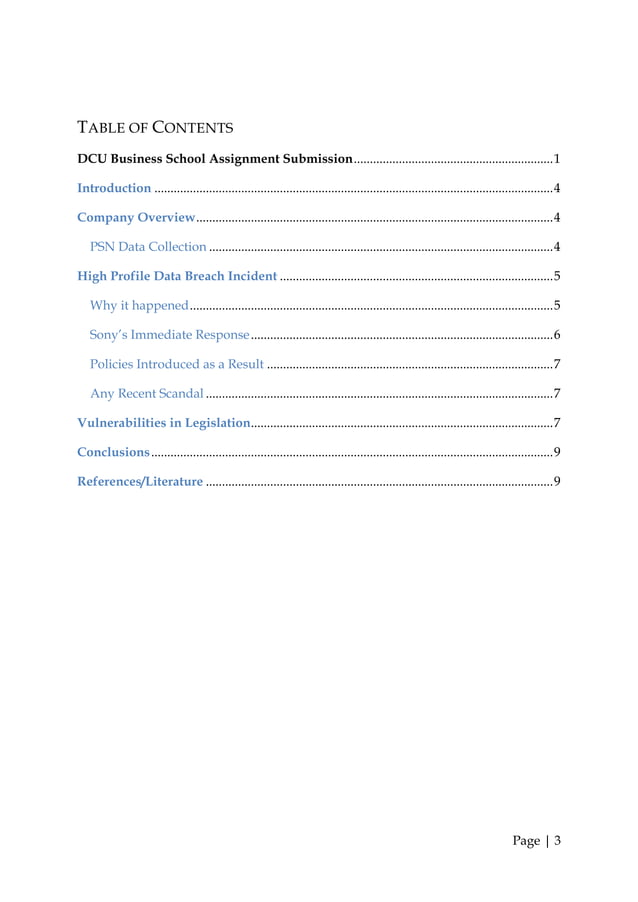 (Sony) Risk assignment final high profile security breach of Sony’s ...