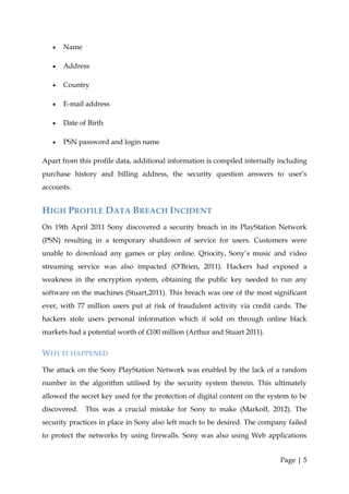 (Sony) Risk assignment final high profile security breach of Sony’s ...