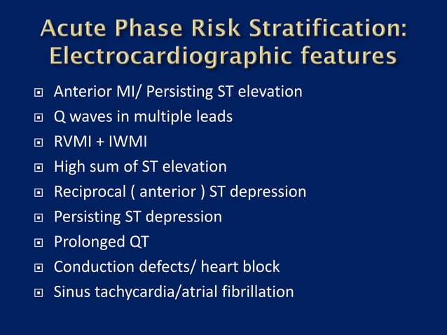 Risk stratification and medical management of stemi | PPT