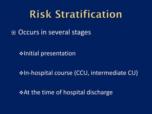 Risk stratification and medical management of stemi | PPT