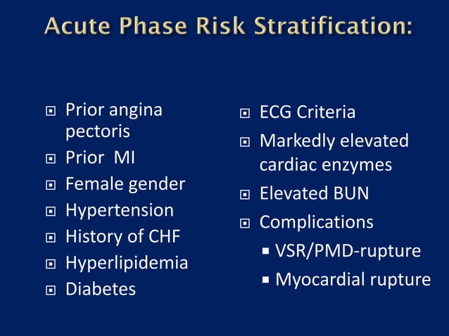 Risk stratification and medical management of stemi | PPT