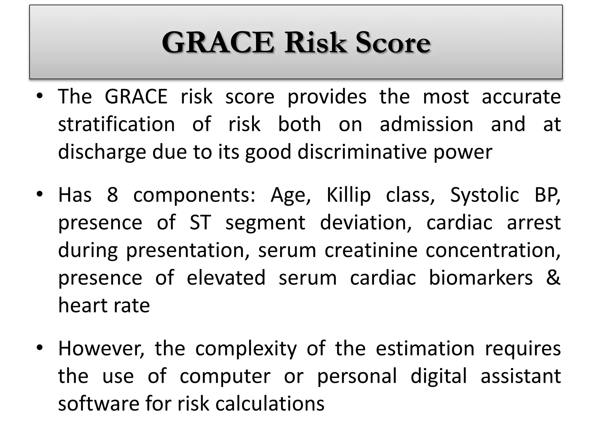 Risk stratification of an acs patient | PPTX