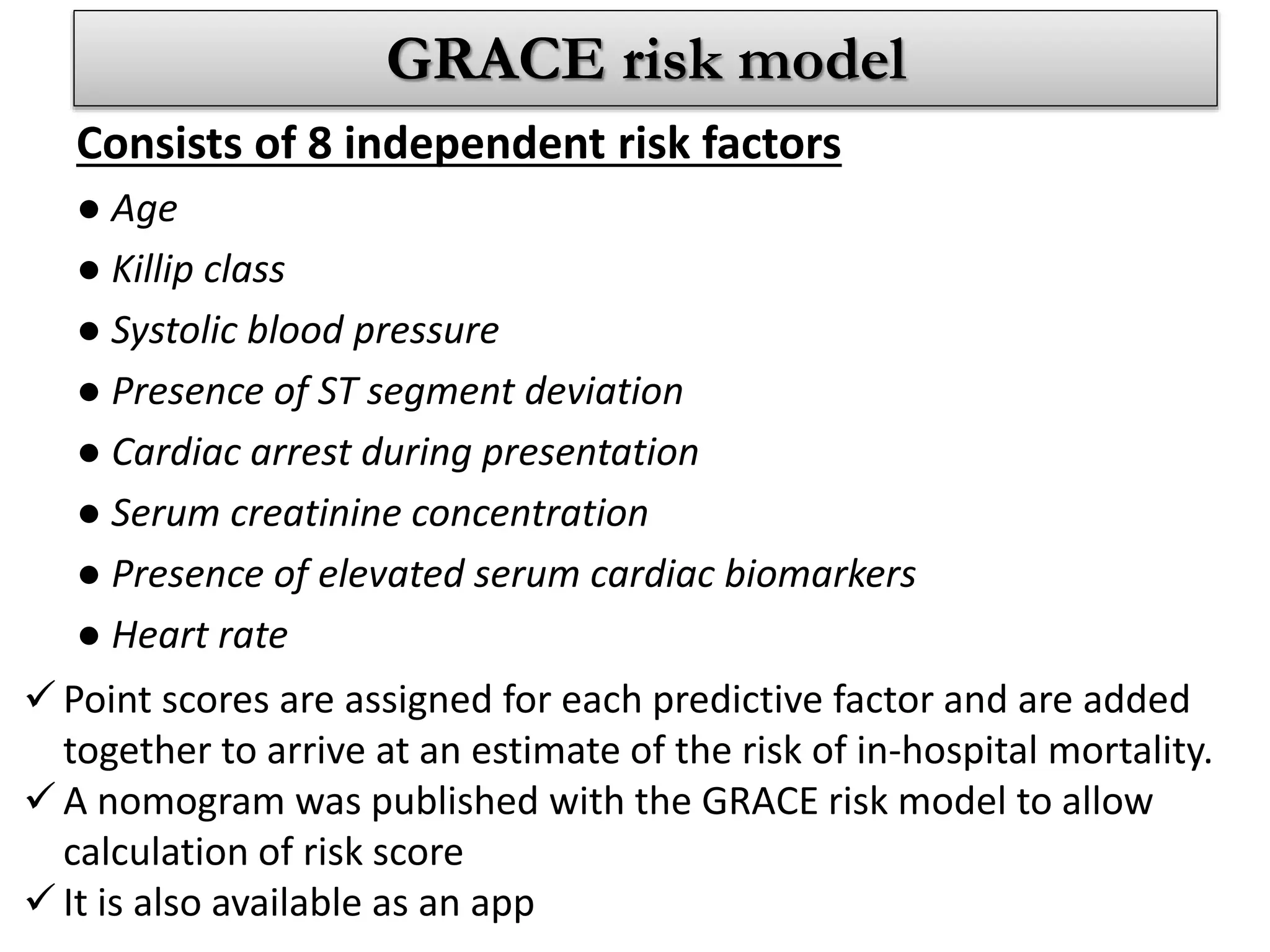 Risk stratification of an acs patient | PPTX