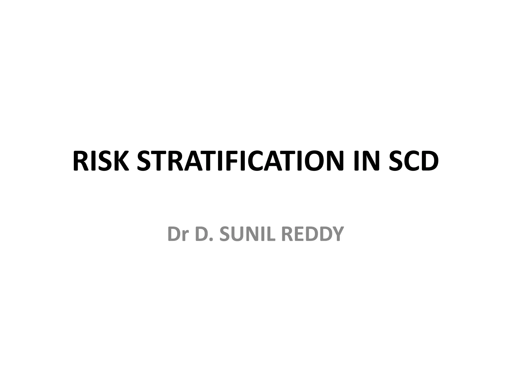Risk stratification of scd | PPT