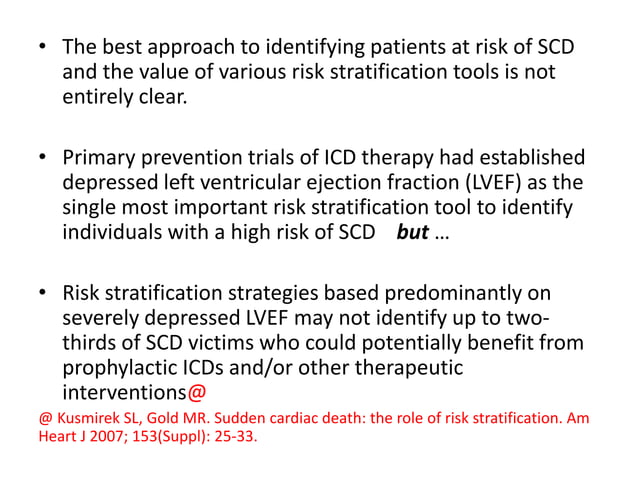 Risk stratification of scd | PPT