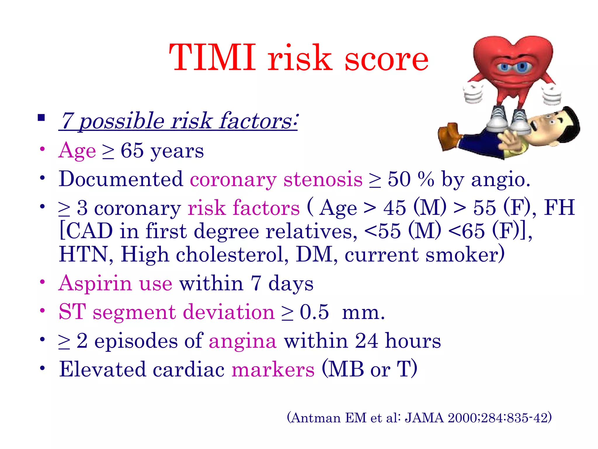 Risk stratification of UA & NSTEMI | PPT