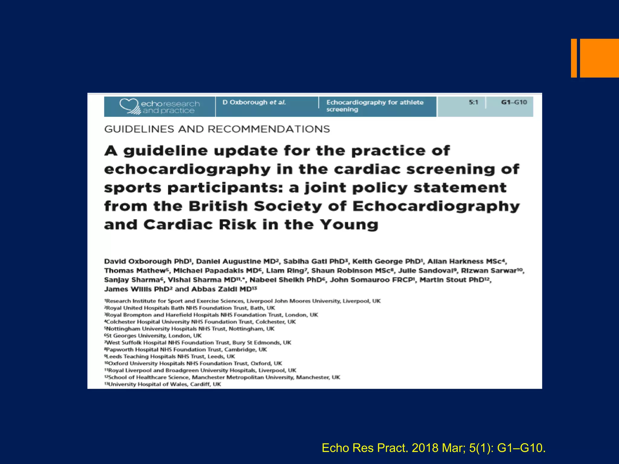 Risk stratification to prevent SCD in young athletes | PPT
