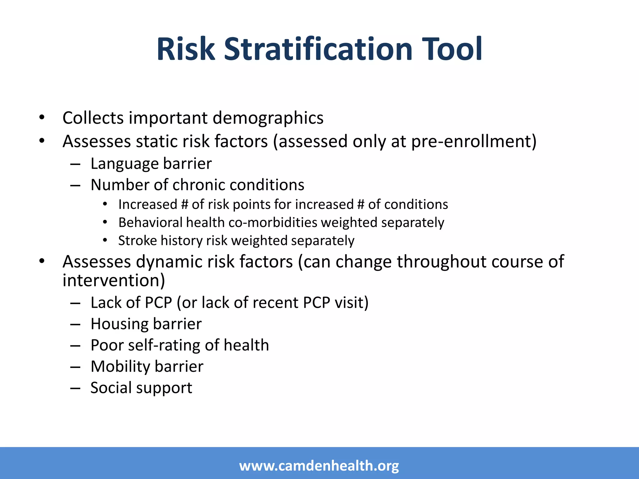 Risk stratification webinar draft | PPTX